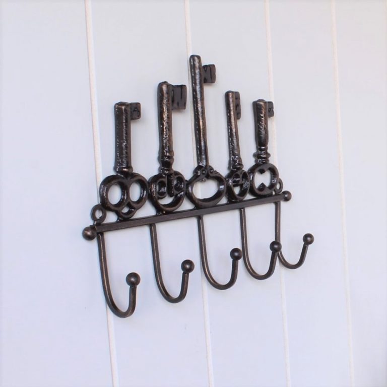 Cast Iron Vintage Key Rack Holder With 5 Hooks | Dalisay