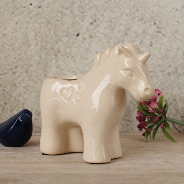 White Orange Ceramic Fox Pot Planter, 10cm | Dalisay