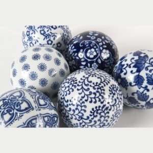 Hamptons Blue Porcelain Willow Decorative Balls - Set Of 6 | Dalisay