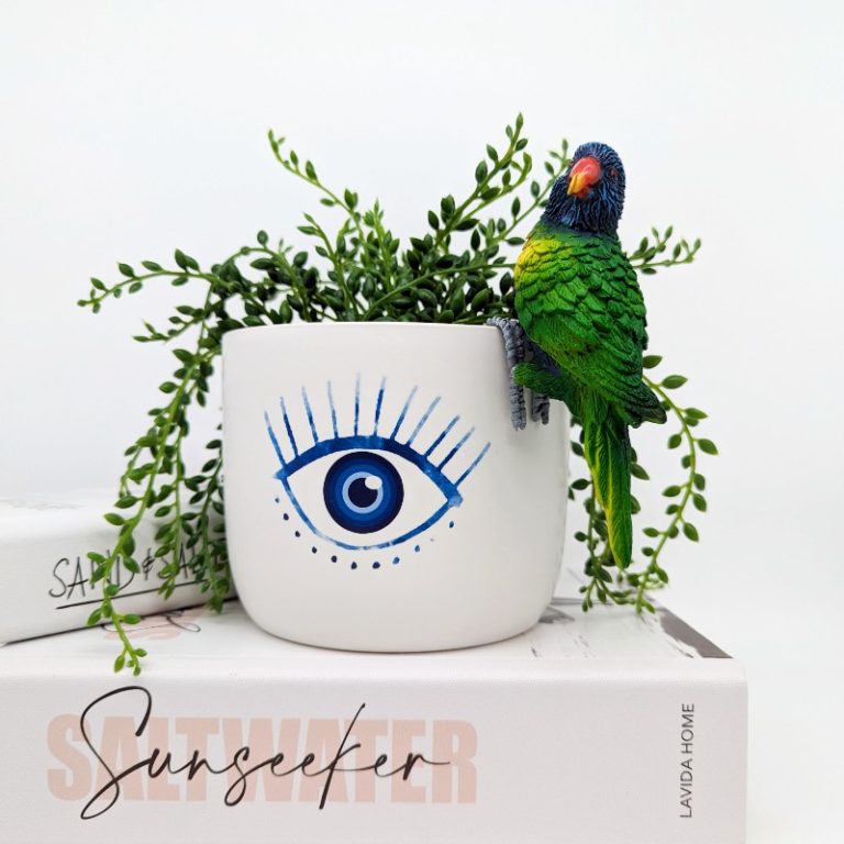 White Ceramic Bird Pot Sitter - Set Of 2 | Dalisay