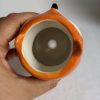 White Orange Ceramic Fox Pot Planter, 10cm | Dalisay