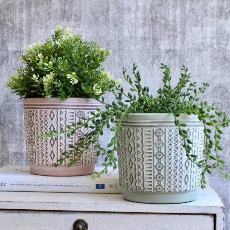 Terracotta Green Aztec Planter Pot | Dalisay