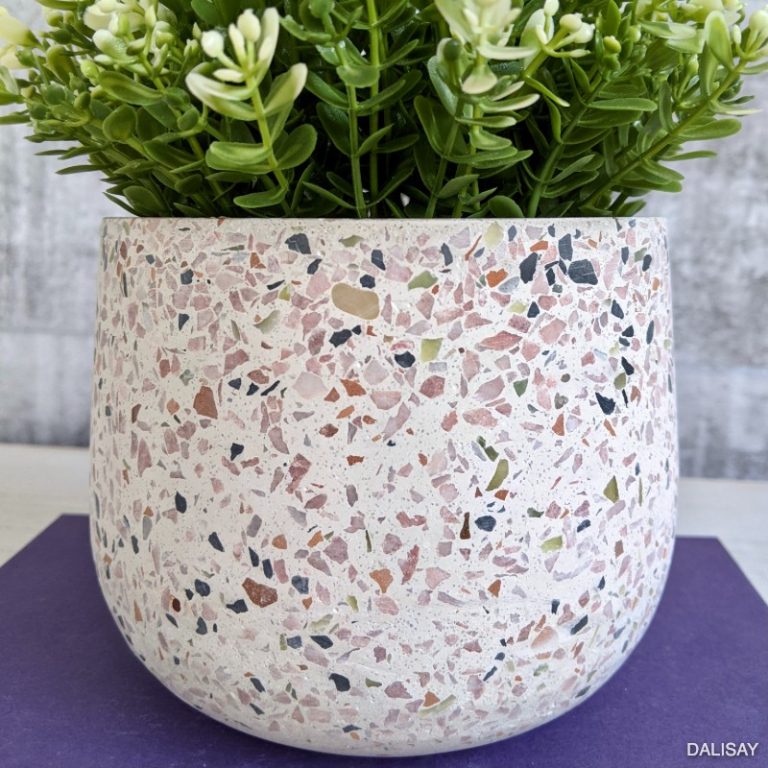 Multi Coloured Pink Terrazzo Planter Pot, 12cm | Dalisay