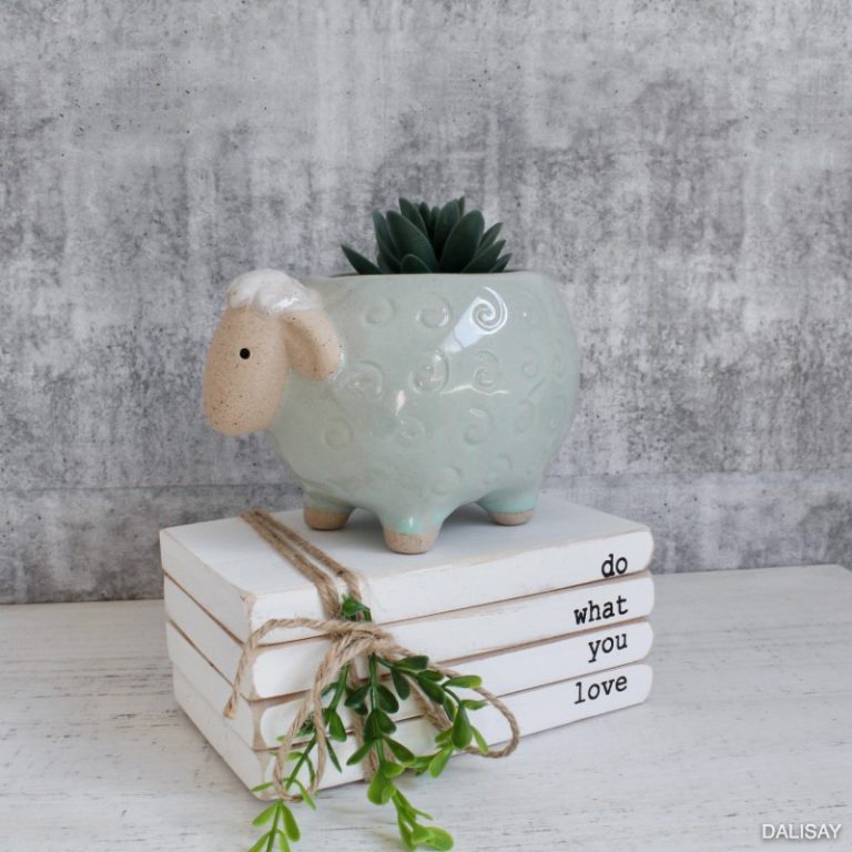 Green Sheep Planter Pot, 14cm | Dalisay