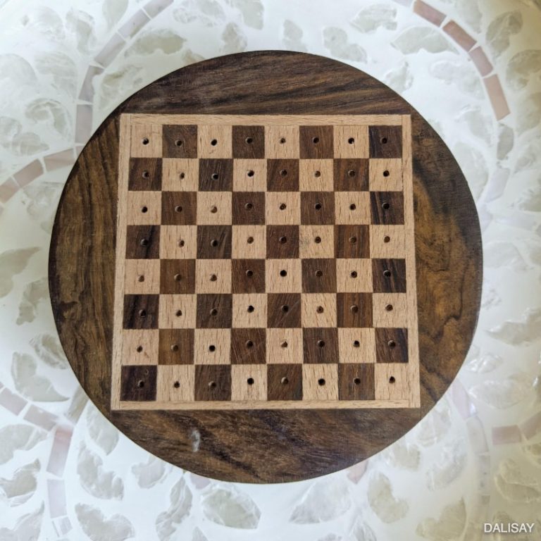 Round Chess Board With Wooden Drawer Storage | Dalisay