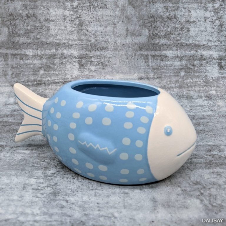 Light Blue Fish Planter Pot, 17cm | Dalisay