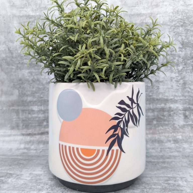 White Orange Ceramic Fox Pot Planter, 10cm | Dalisay