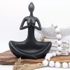 Black Yoga Lady Namaste Sculpture Statue, 24cm | Dalisay