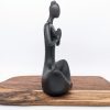 Black Yoga Lady Namaste Sculpture Statue, 24cm | Dalisay