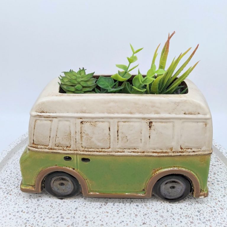 Green Bus Planter Pot, 22cm | Dalisay