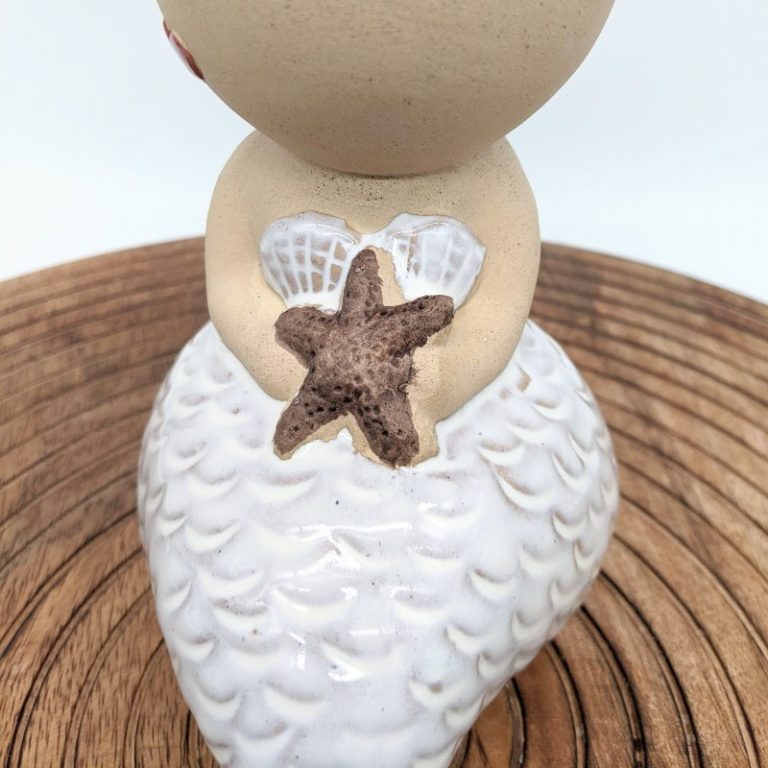 Sitting White Mermaid Planter Pot, 15cm | Dalisay