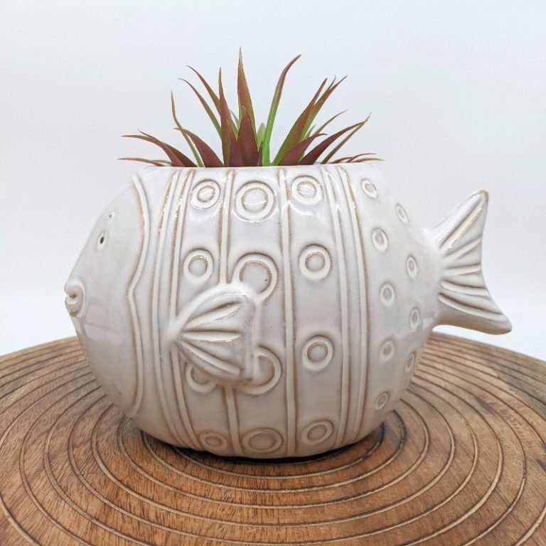 White Moby Fish Planter Pot, 21cm | Dalisay