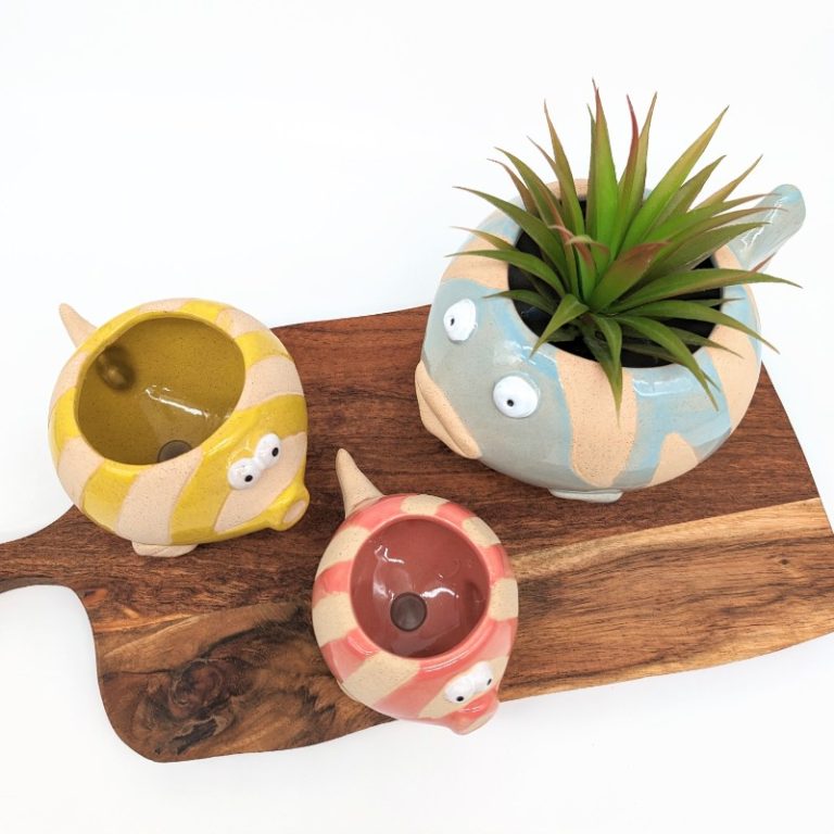 Yellow Fish Planter Pot, 14cm | Dalisay