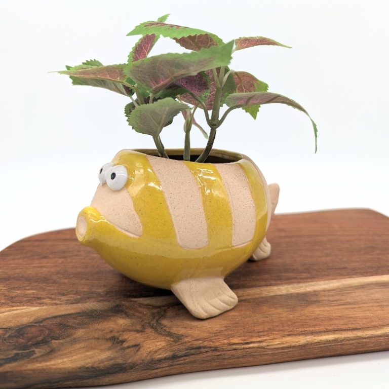 Yellow Fish Planter Pot, 14cm | Dalisay