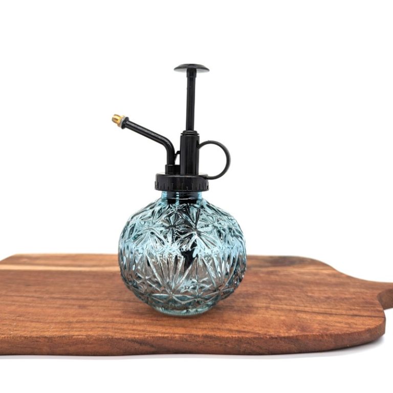 Aqua Blue Glass Plant Mister Sprayer, 16cm | Dalisay