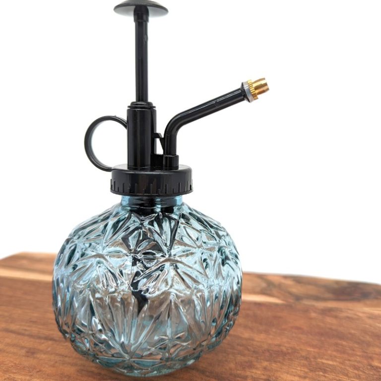 Aqua Blue Glass Plant Mister Sprayer, 16cm | Dalisay
