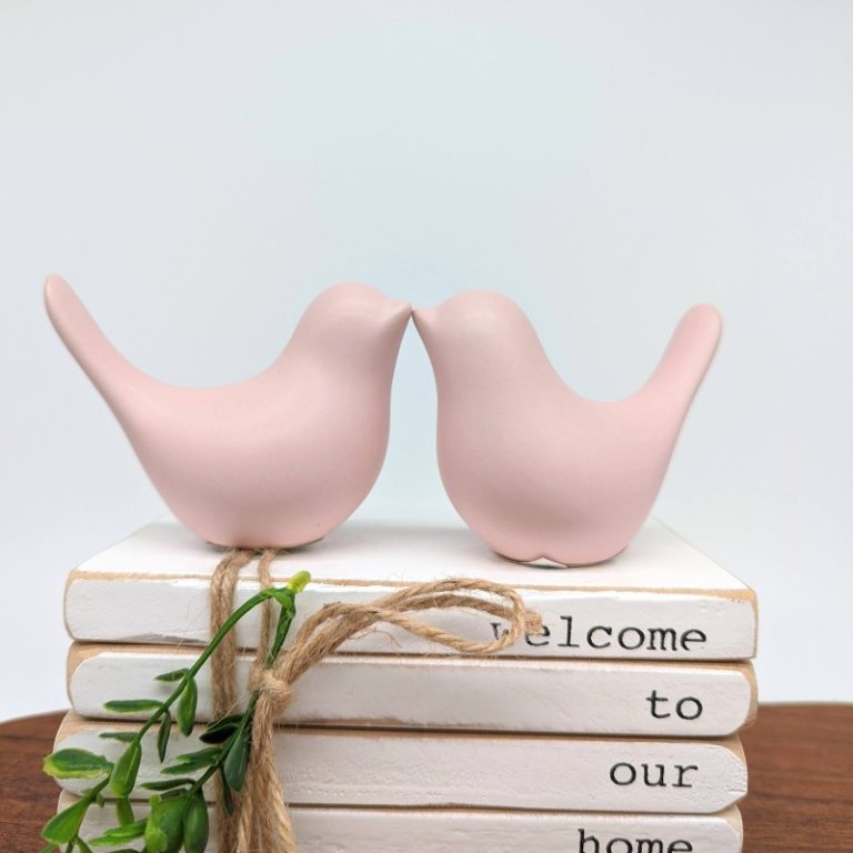 White Ceramic Bird Pot Sitter - Set Of 2 | Dalisay