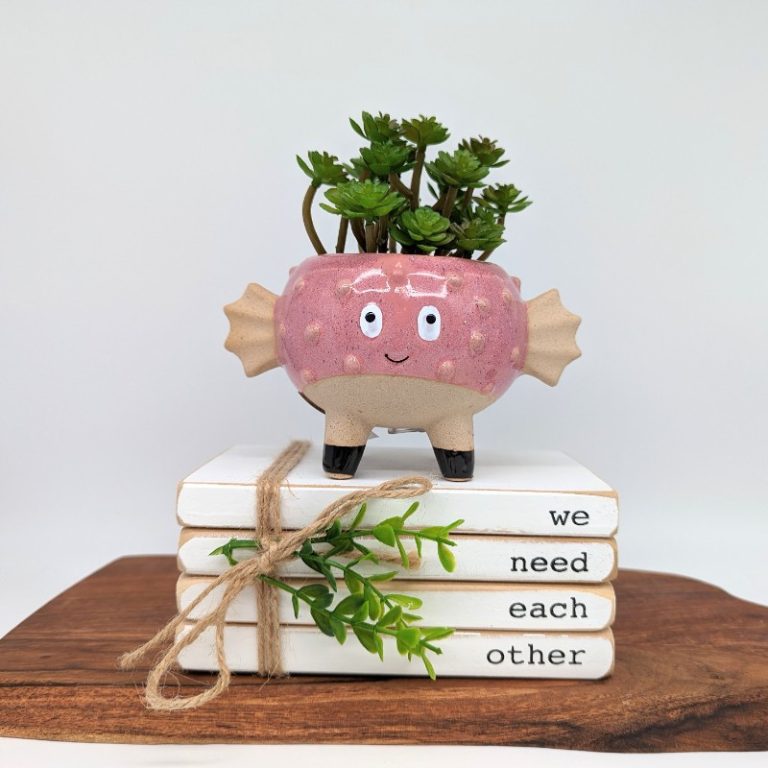 Pink Puffer Fish Planter Pot | Dalisay