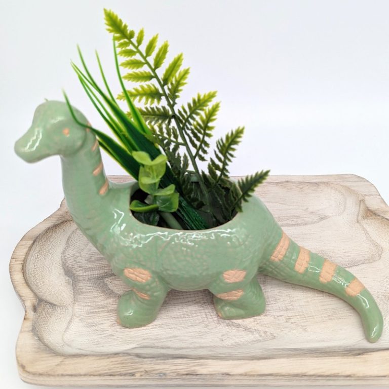Sandy Green Dinosaur Planter Pot, 15cm | Dalisay