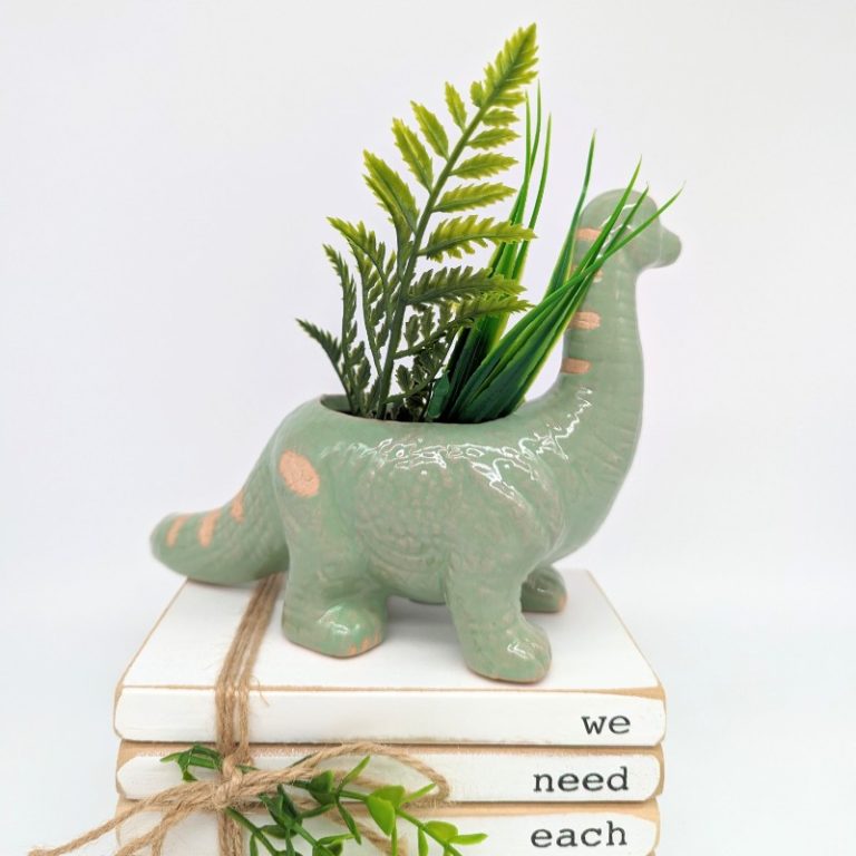 Sandy Green Dinosaur Planter Pot, 15cm | Dalisay