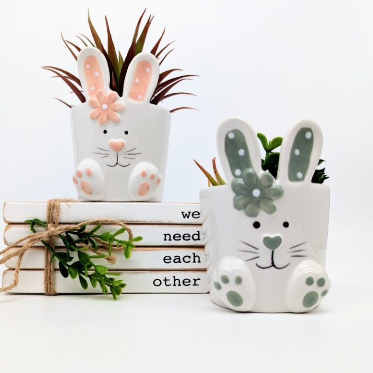 Pink Sage Bunny Rabbit Planter Pot | Dalisay