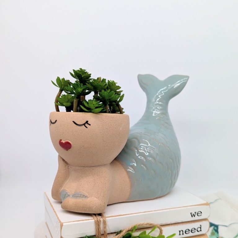 Sea Blue Mermaid Planter Pot | Dalisay