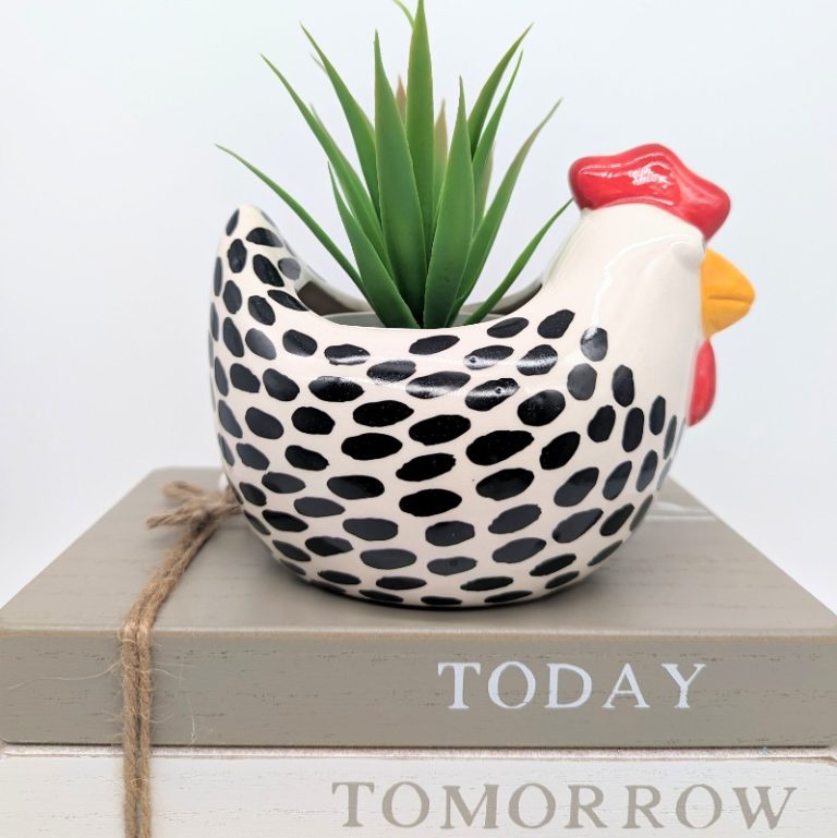 Black White Chicken Planter Pot | Dalisay